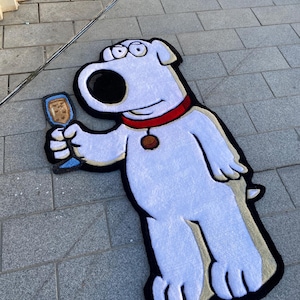 Handmade Brian Griffin Rug: Tufted Family Guy Carpet, Pop Culture Decor ...