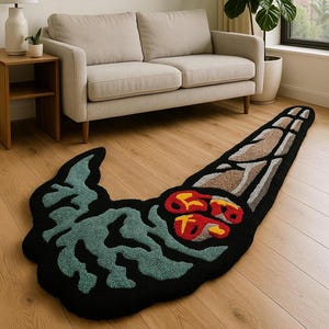Just Hit It! Swoosh Joint Rug – Handmade Tufted 420 Carpet, Funky Blunt ...