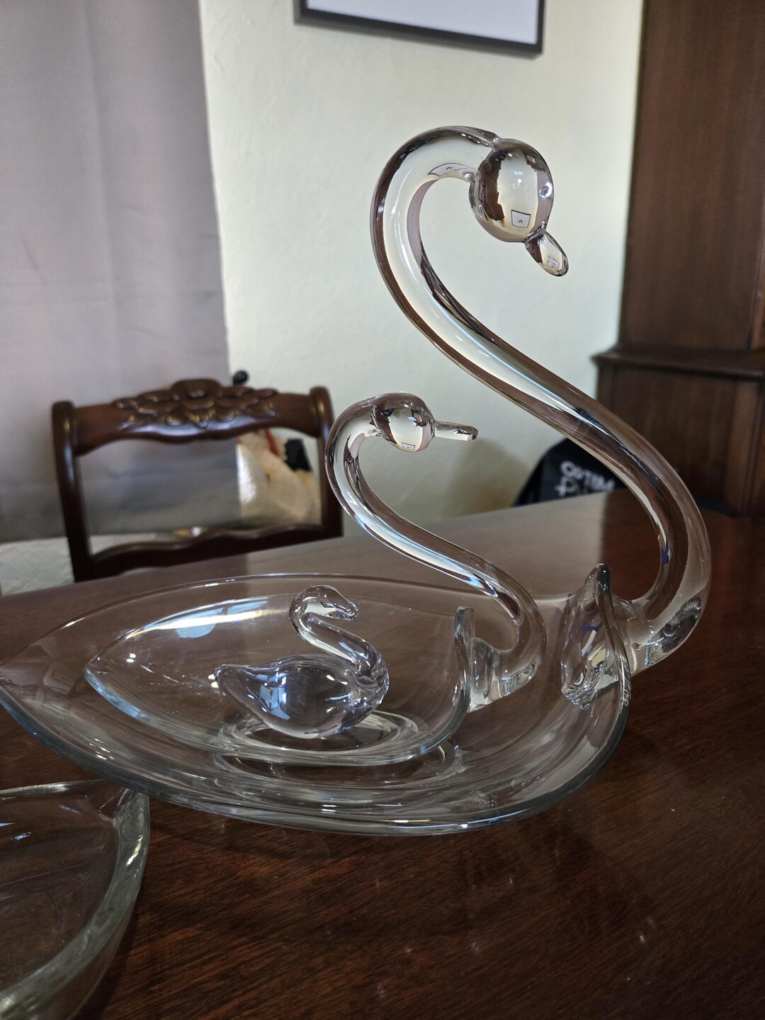 Beautiful Duncan and Miller Art Glass Nesting Swans Made in the 1940s ...