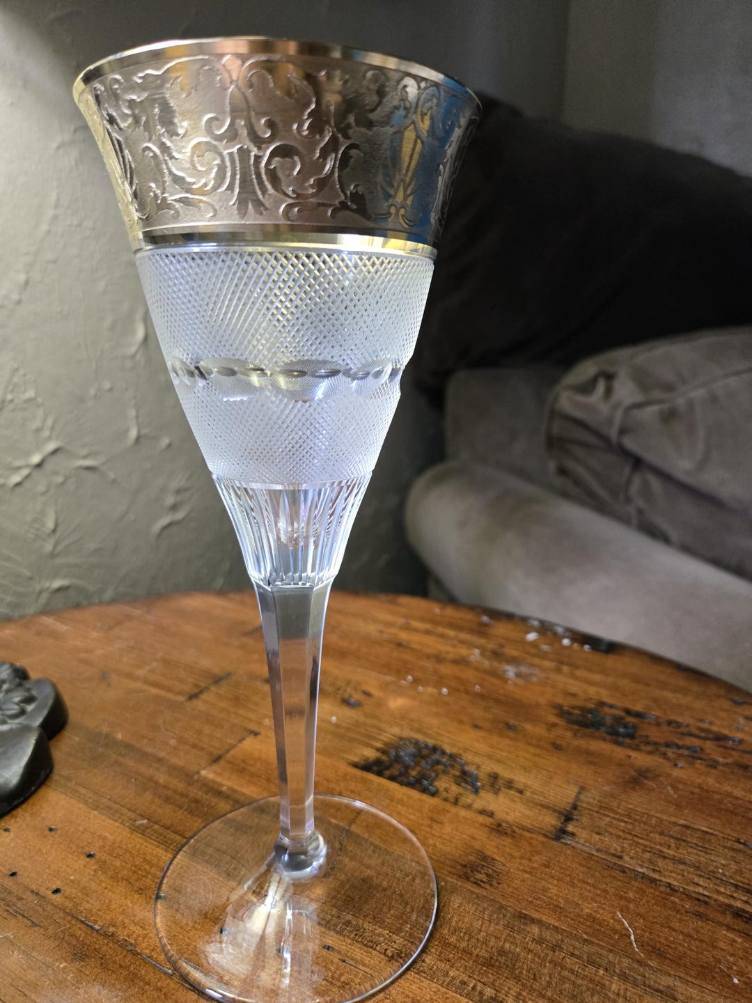 Antique 1911 Moser Splendid Wine Glass With 24k Gold Rim. It Stands ...