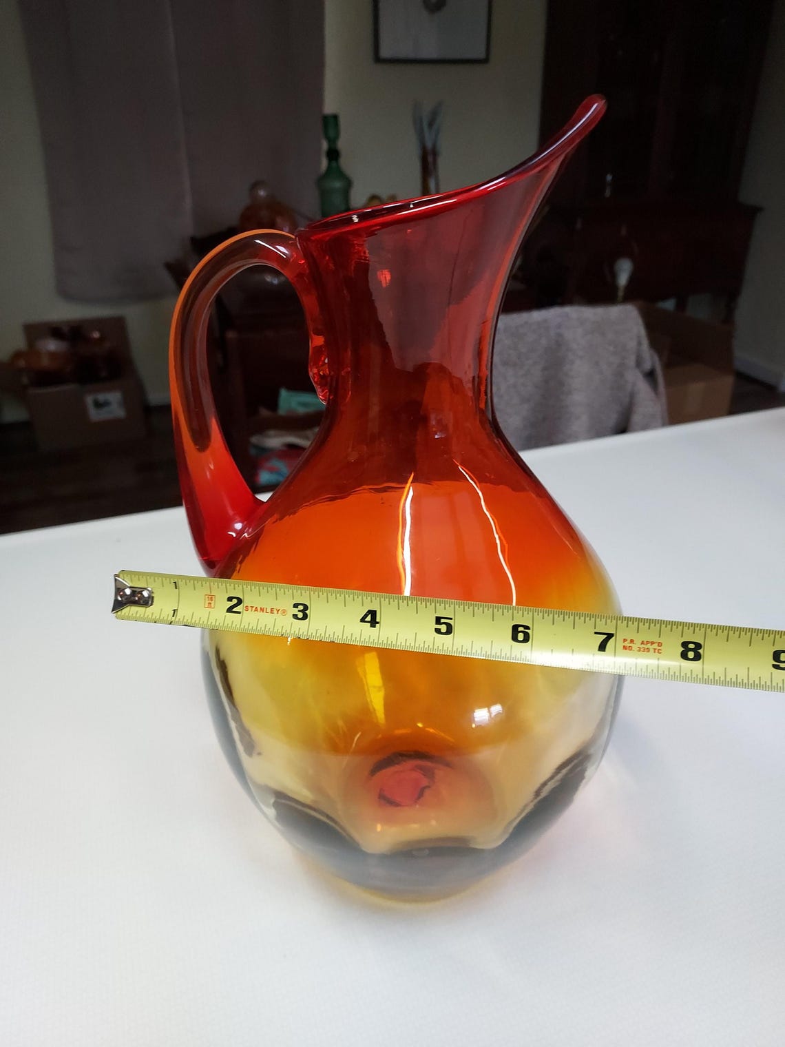 Large Blenko Amberina Glass Pitcher - Etsy