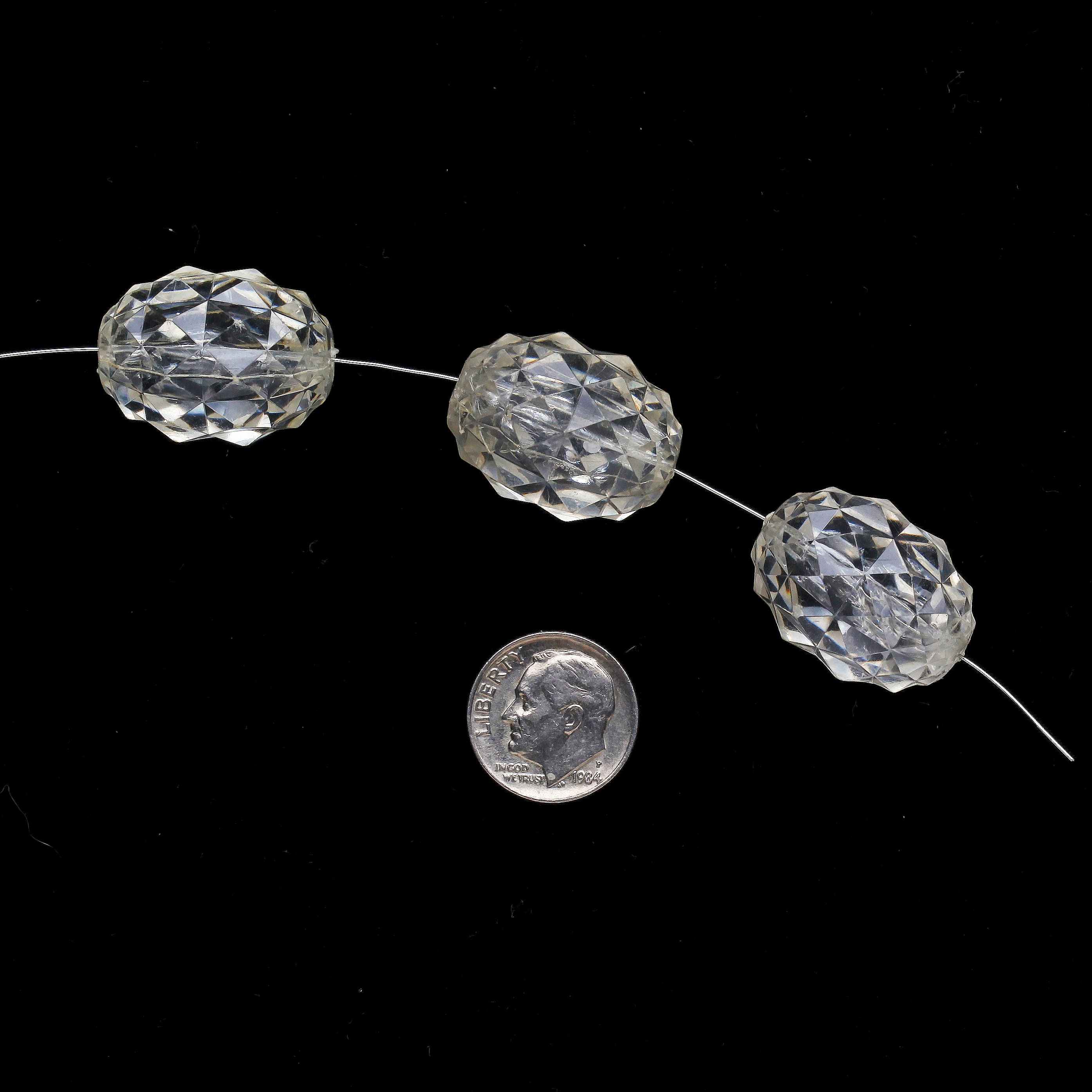 Big Clear Lucite Beads Large Lot of 40 Textured Oval Shaped - Etsy