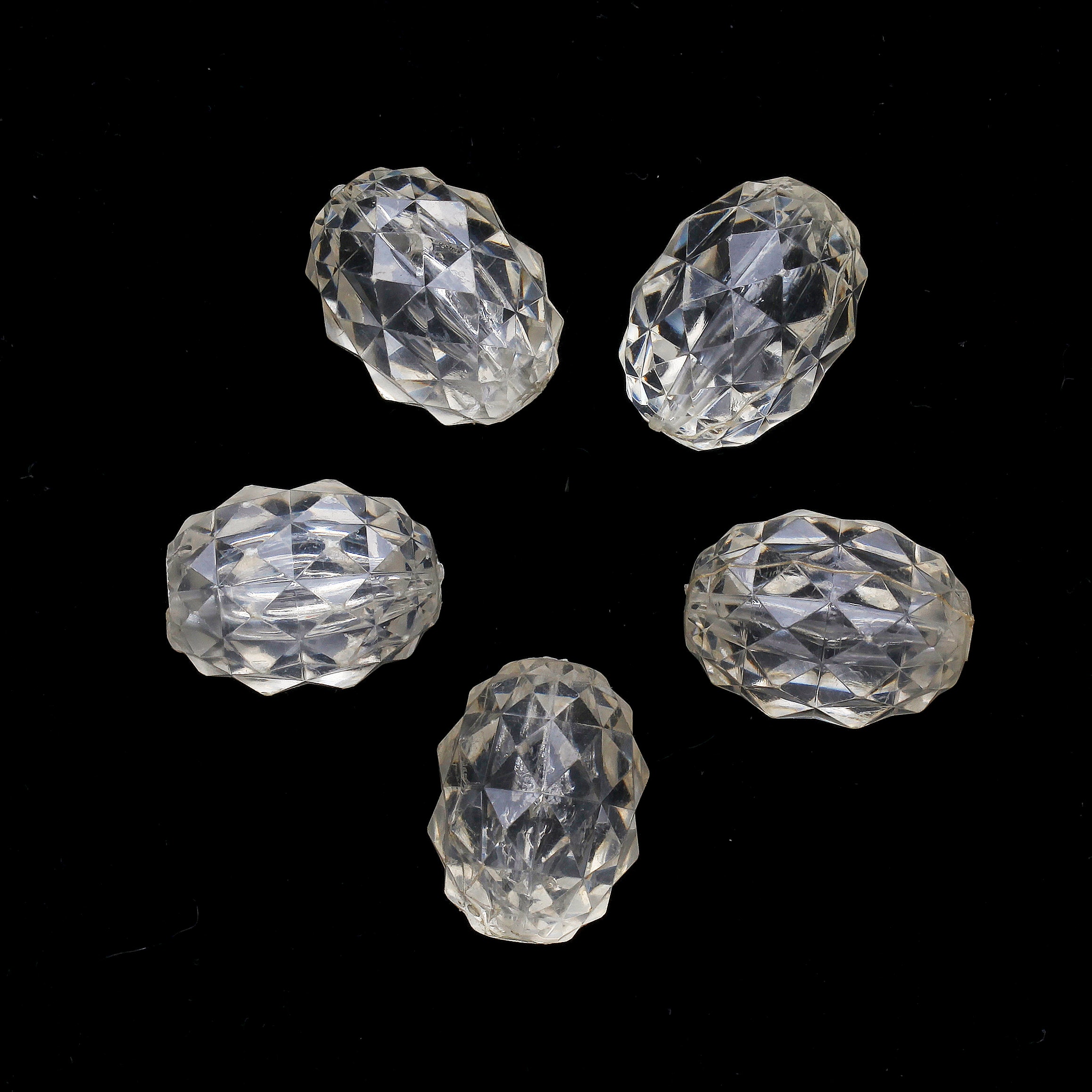 Big Clear Lucite Beads Large Lot of 40 Textured Oval Shaped - Etsy
