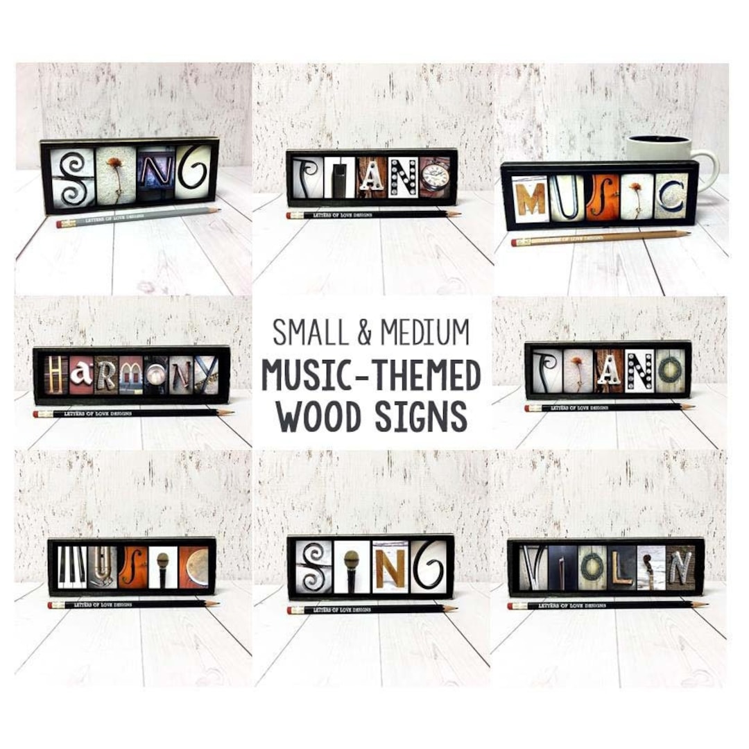 Music Gift, Music Wood Sign, Music Art, Musician Gift, Music Teacher ...