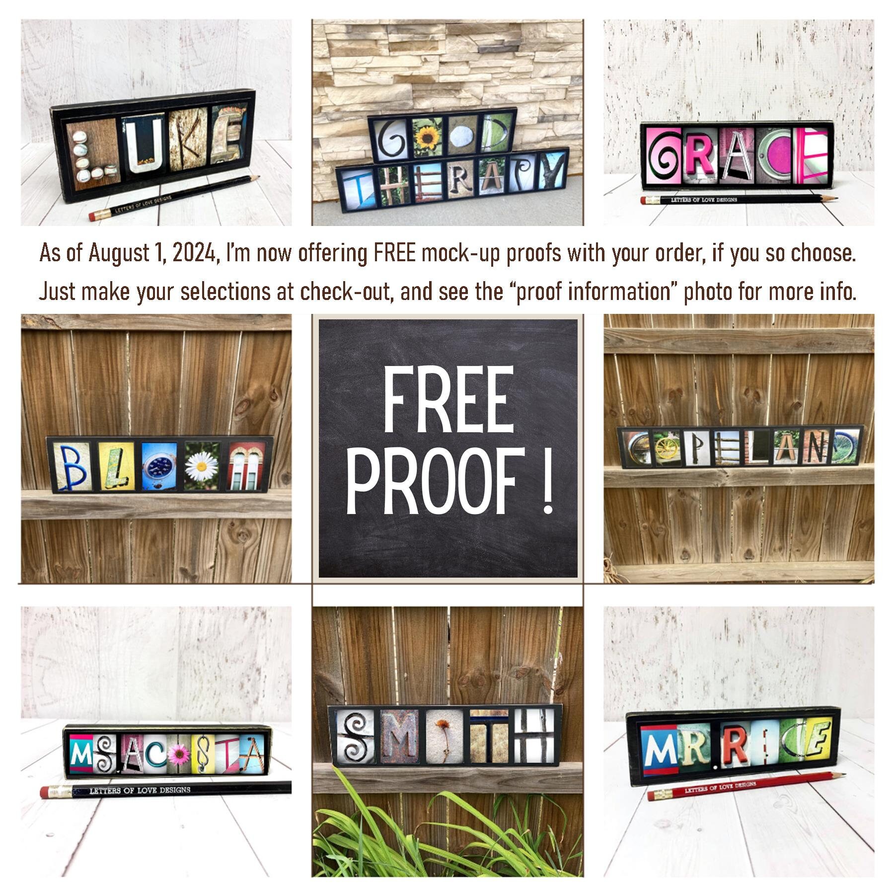 Personalized Decor, Custom Last Name Pictures Custom Photo Letter ...