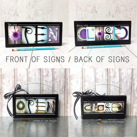 Open and Closed Sign for Door Open Sign Open Closed Flip | Etsy