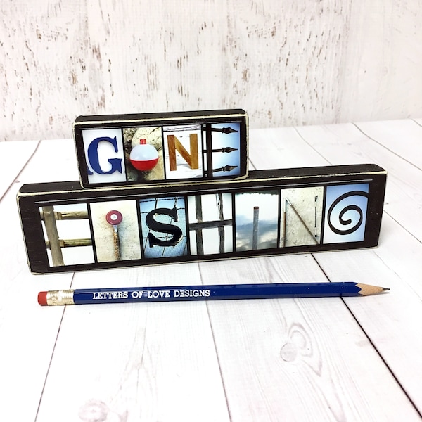 Fishing Alphabet Art - Etsy