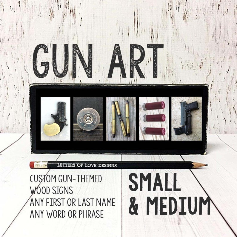 Gun Letter Art Custom Gun Last Name Sign Custom Gun Art Etsy Gun Letter Art Custom Gun Last Name Sign Custom Gun Art Etsy