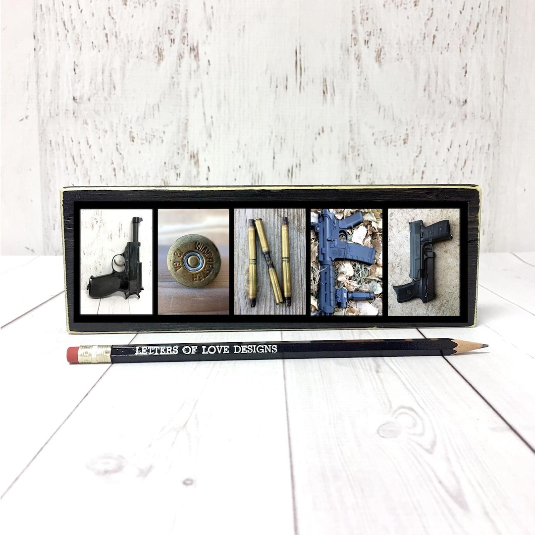 Gun Letter Art, Custom Gun Last Name Sign, Custom Gun Art Artwork, Gun ...