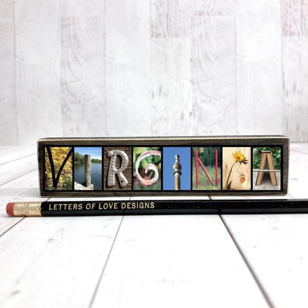 Virginia Sign, Virginia Wall Decor Art, Virginia State Name Sign ...