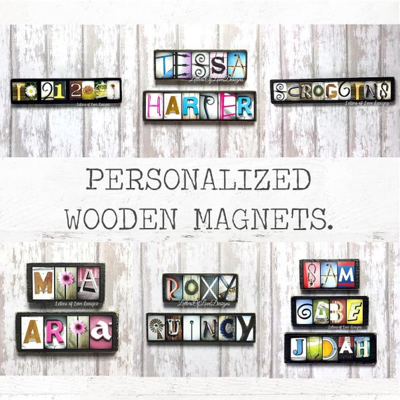 Name Magnet Refrigerator Magnet Fridge Magnet Wooden | Etsy