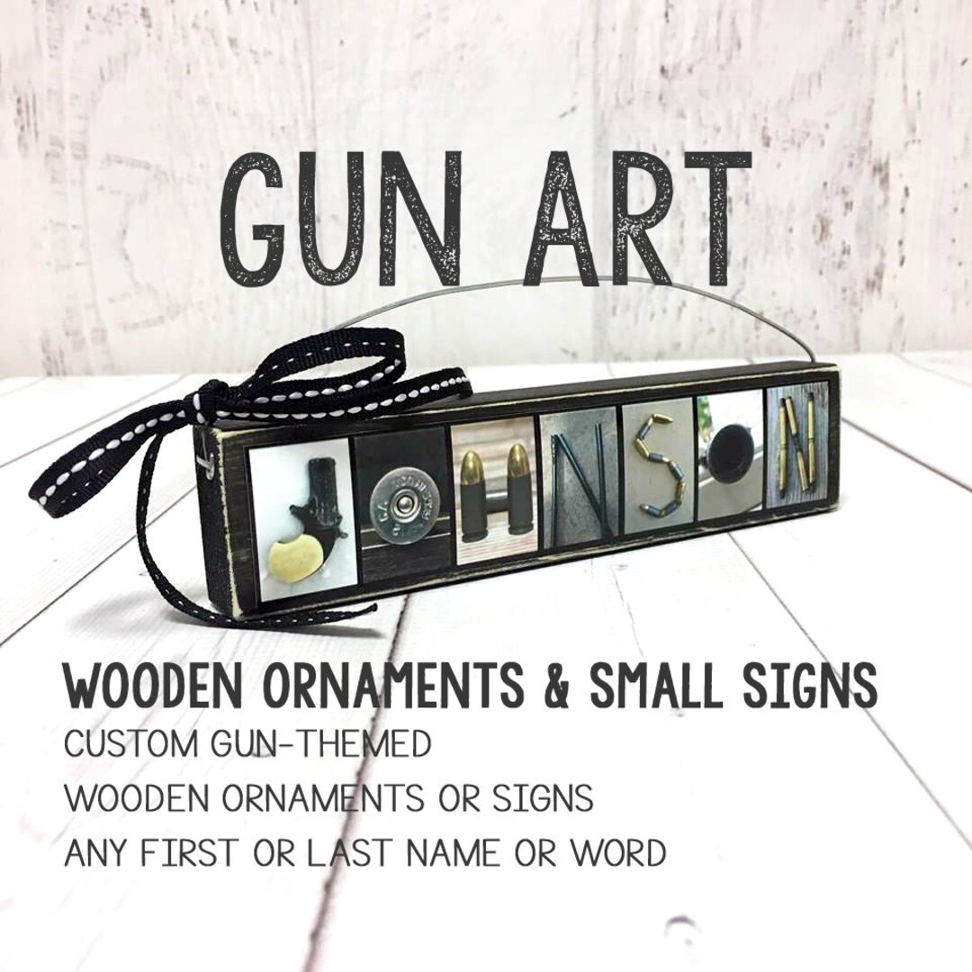 Gun Ornament Gun Gifts Gun Christmas Ornament Gun Name Art - Etsy