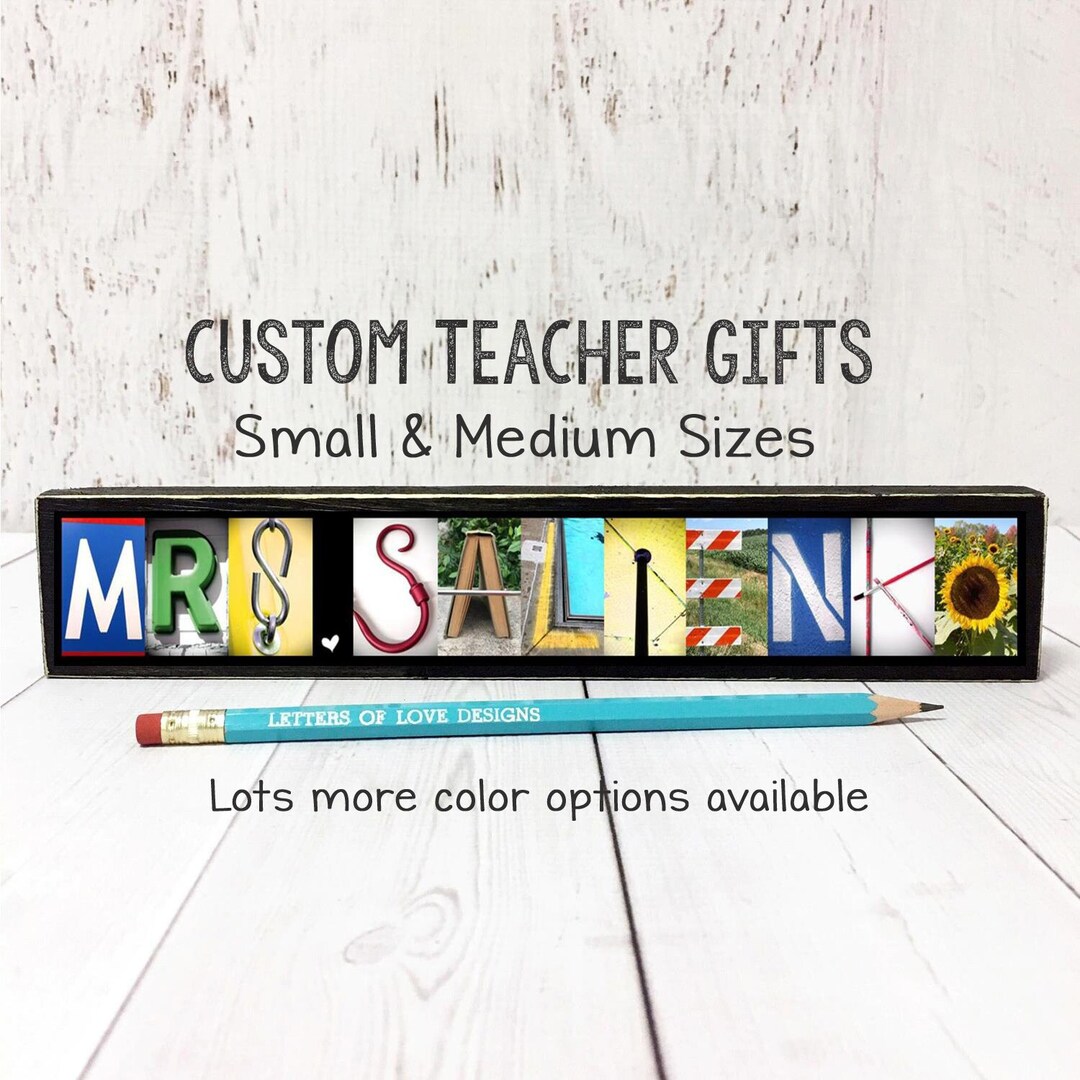 Teacher Gift, Custom Teacher Name Sign, Personalized Teacher Gift ...