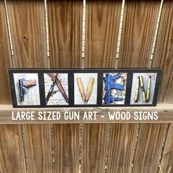 Gun Gift Gun Letter Art Gun Art Personalized Name Sign - Etsy