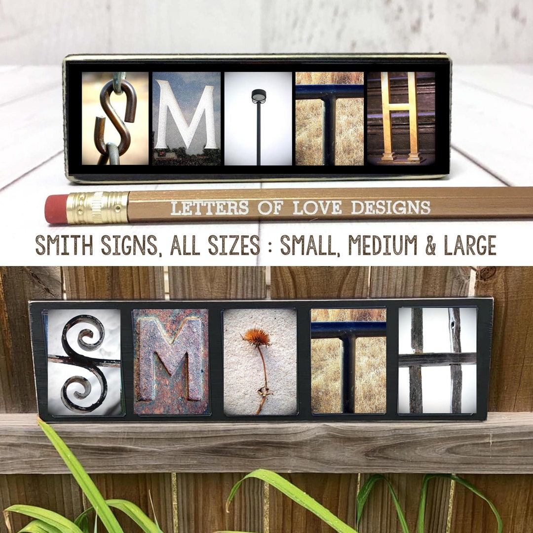 Smith Sign, Smith Family Sign, Smith Personalized, Letter Picture ...