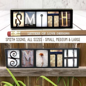 Smith Sign, Smith Family Sign, Smith Personalized, Letter Picture ...