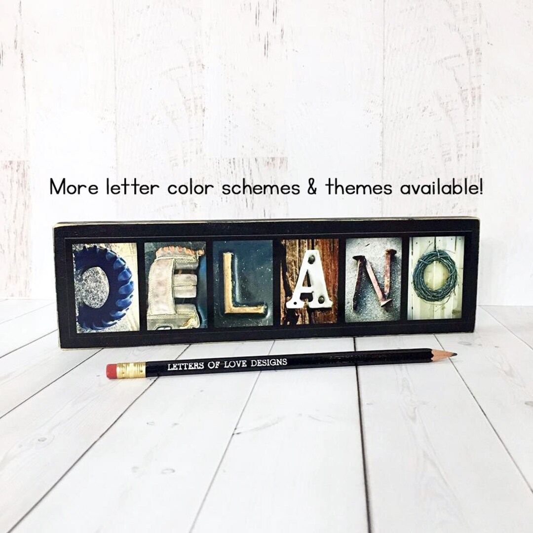 Custom Last Name Sign, Photo Letters Art, Personalized Home Decor, Last ...