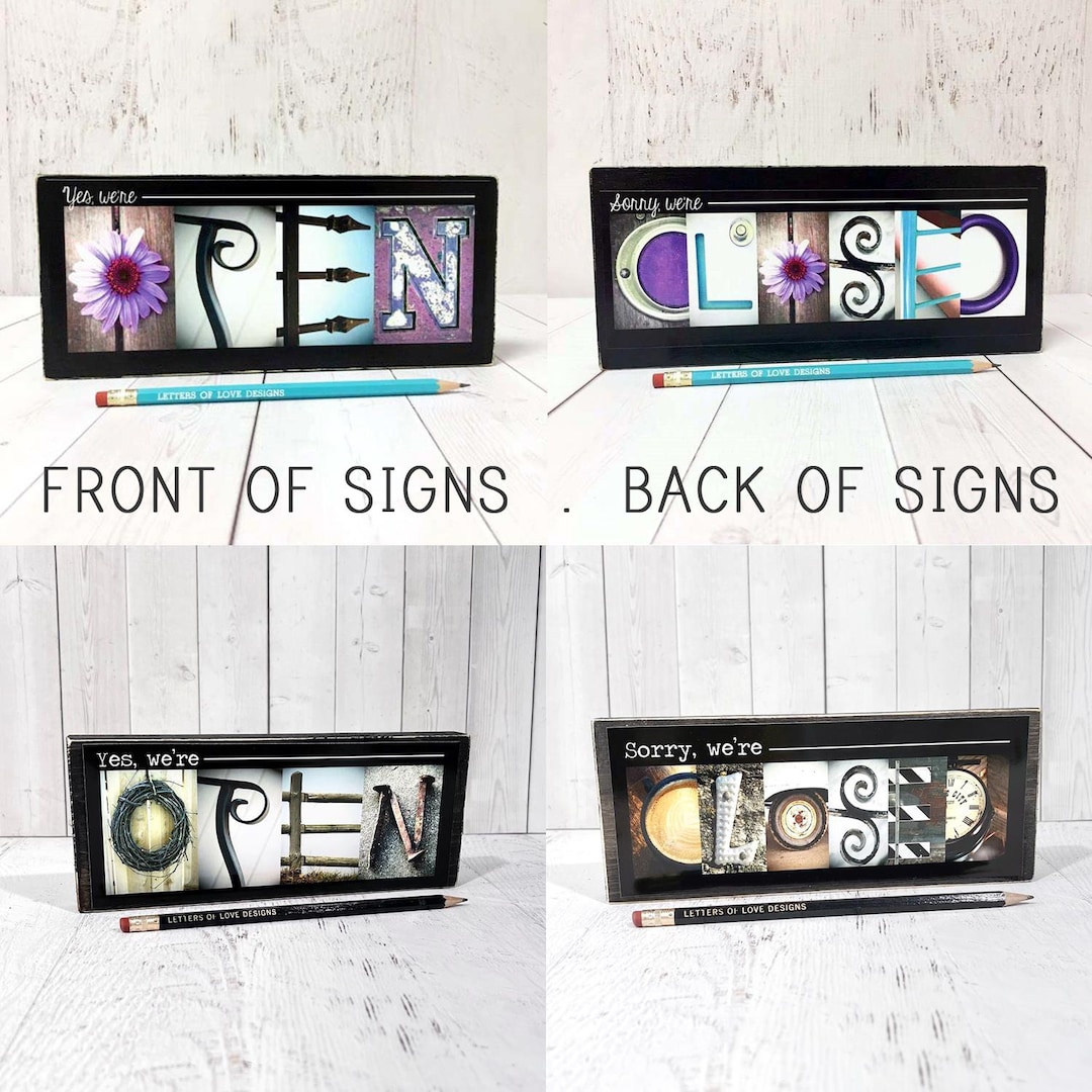 Open and Closed Sign for Door, Open Sign, Open Closed Flip Sign, Open ...