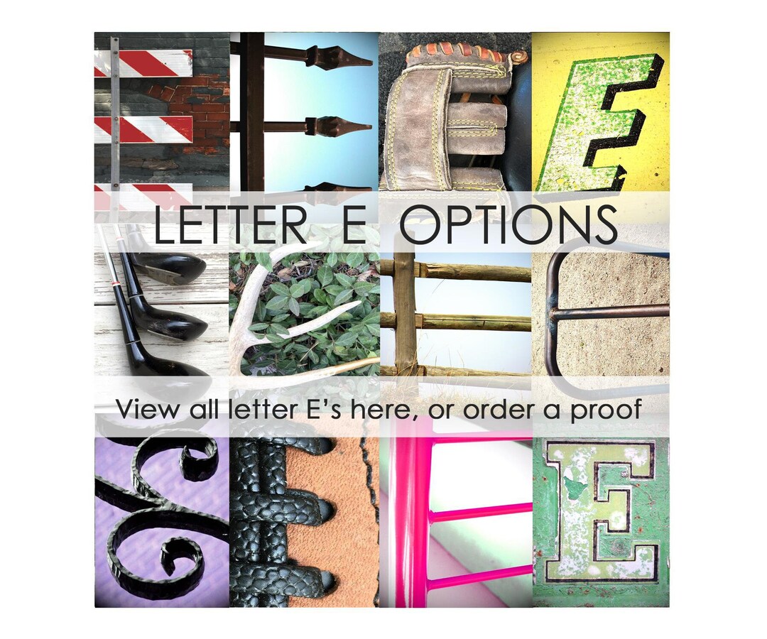 Letter E Choices, Sample Proof, NOT a Usable Digital Image, Mock Up ...