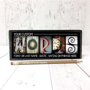Personalized Word Art, Custom Word Sign, Photo Letter Signs, Picture ...