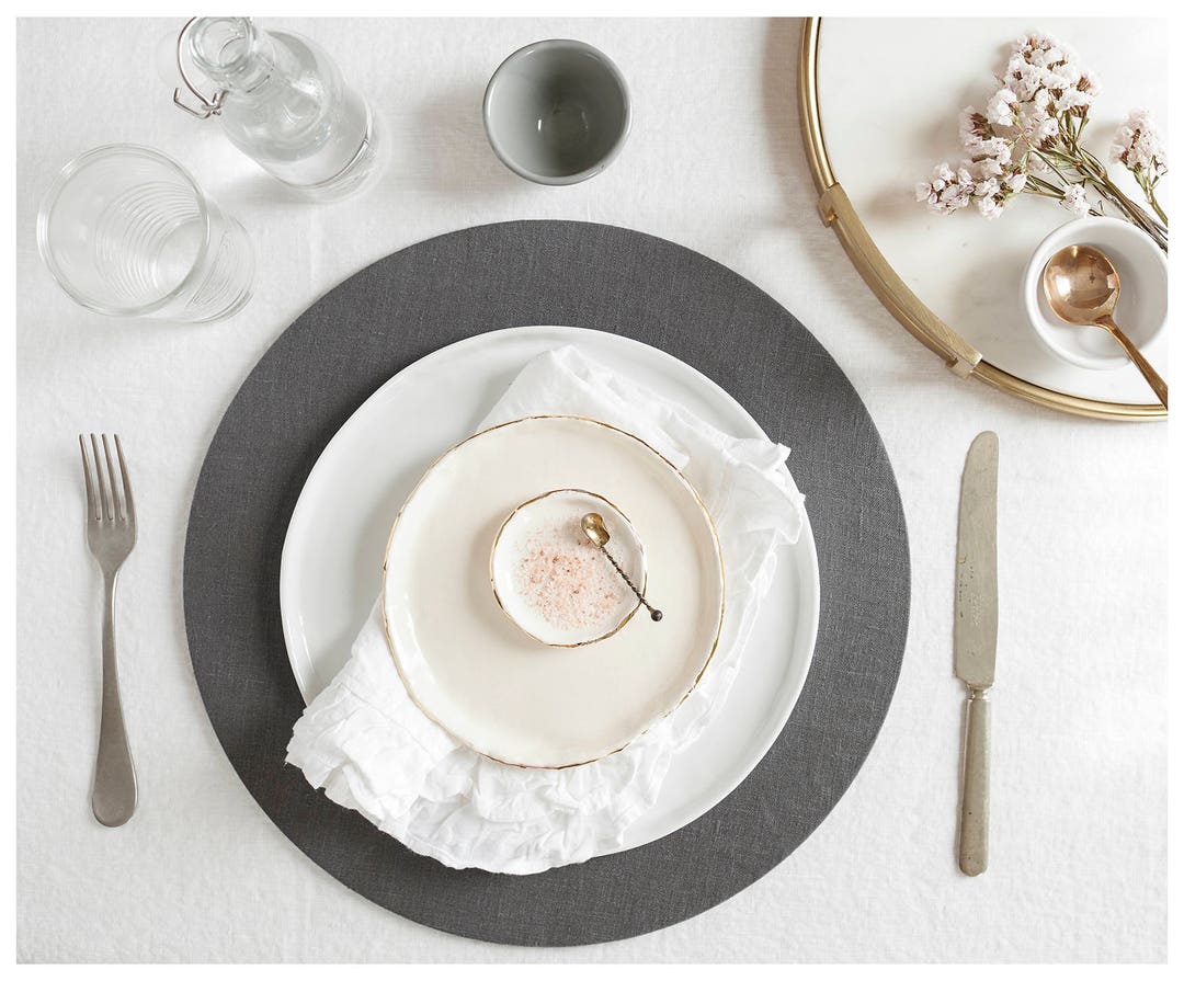 Charter Plates Linen. Set of 2. Linen Placemats- Perfect for Dinners ...