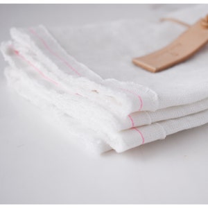 White Linen Napkin Neon Pink Stitching Set of 2 - Etsy