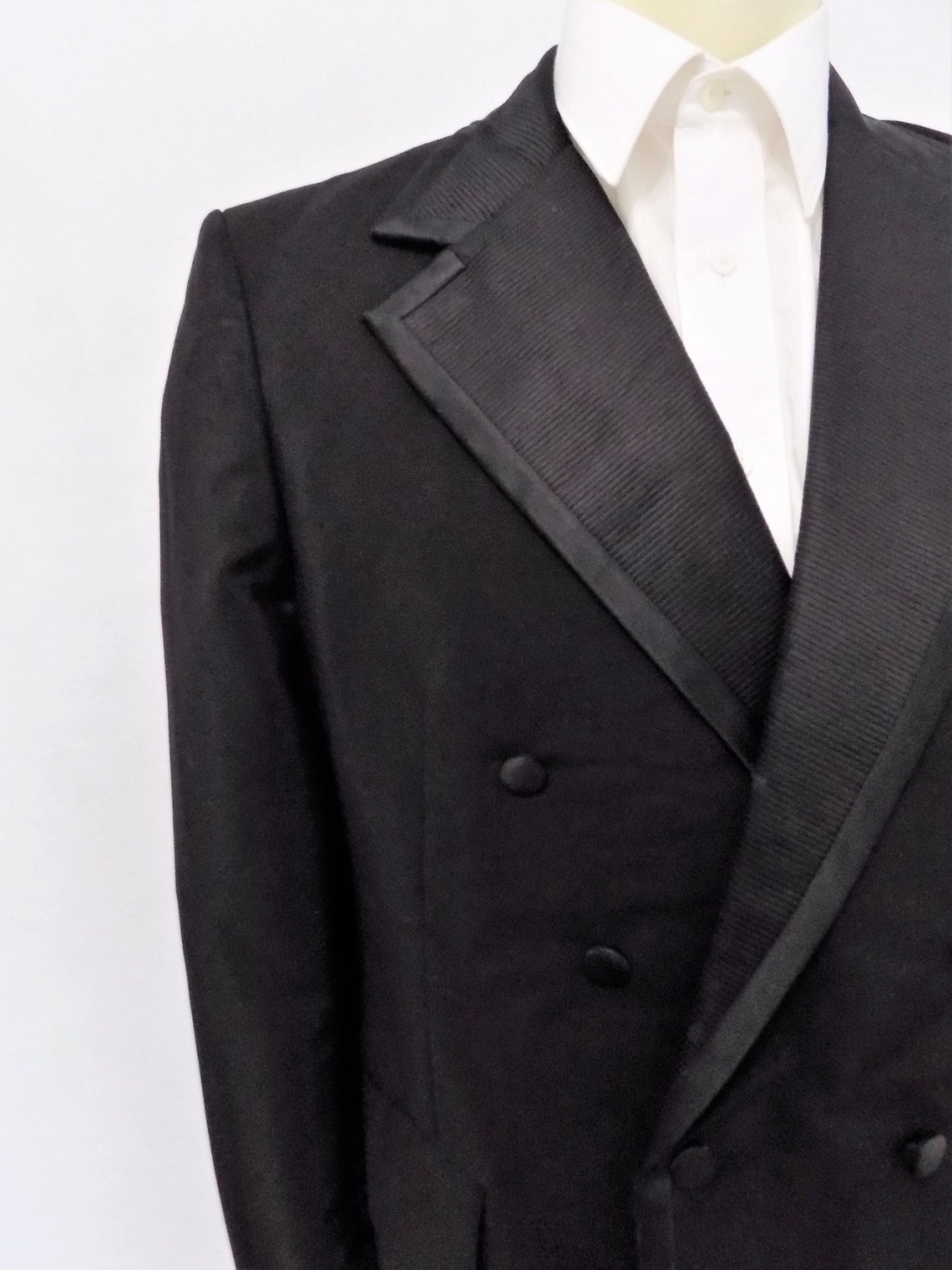 Vintage 70s Retro Prom Black Double Breasted Tux Tuxedo Jacket | Etsy