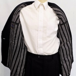 Vintage 70s Retro Prom Black Double Breasted Tux Tuxedo Jacket 42R Wide ...
