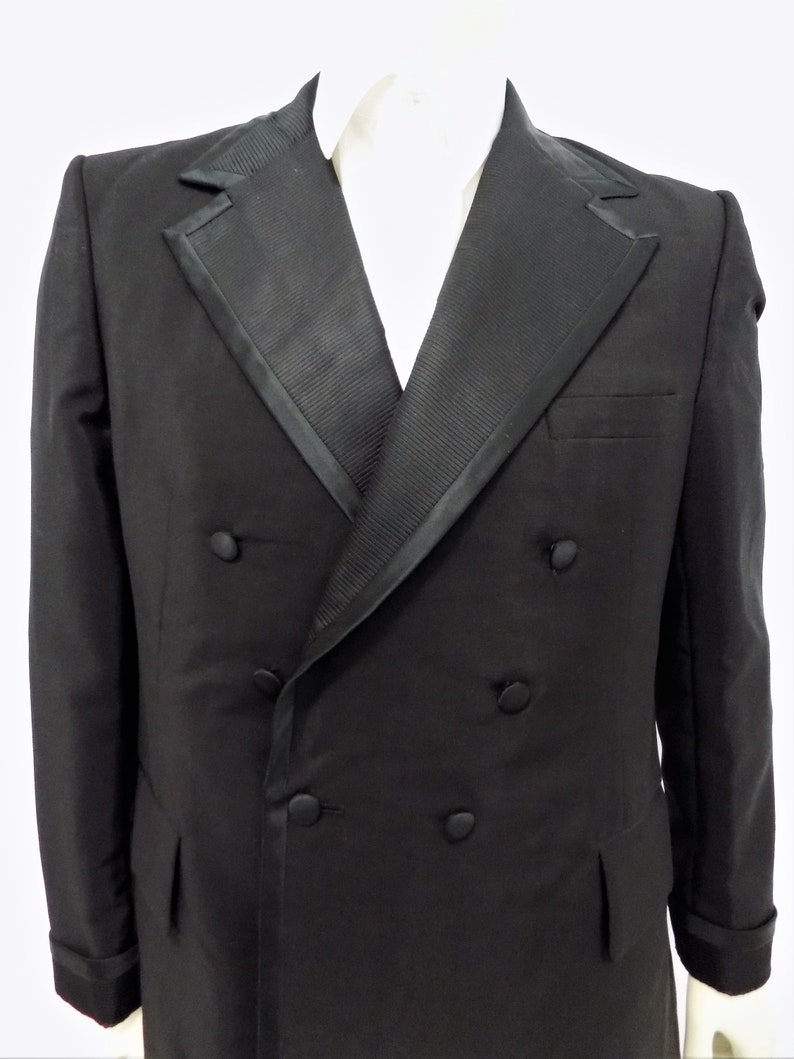 Vintage 70s Retro Prom Black Double Breasted Tux Tuxedo Jacket | Etsy