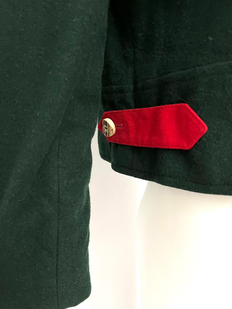 Vintage S/M Jacket Julius Lang Wool Green Red Traditional Austrian ...