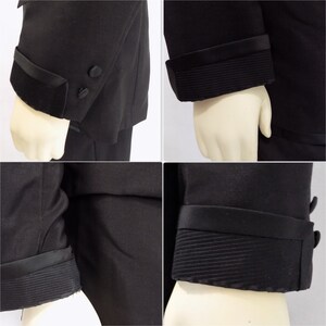 Vintage 70s Retro Prom Black Double Breasted Tux Tuxedo Jacket 42R Wide ...