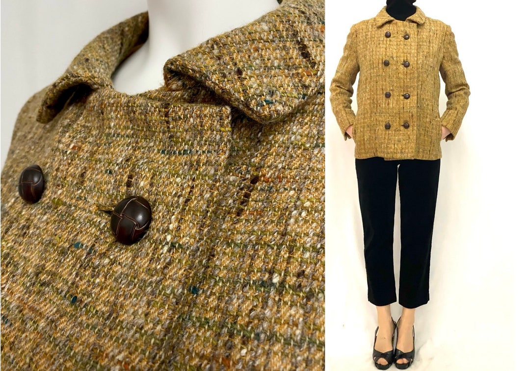 Vintage 60s S Coat Double Breasted Mod Short Classic Timeless Tailored ...