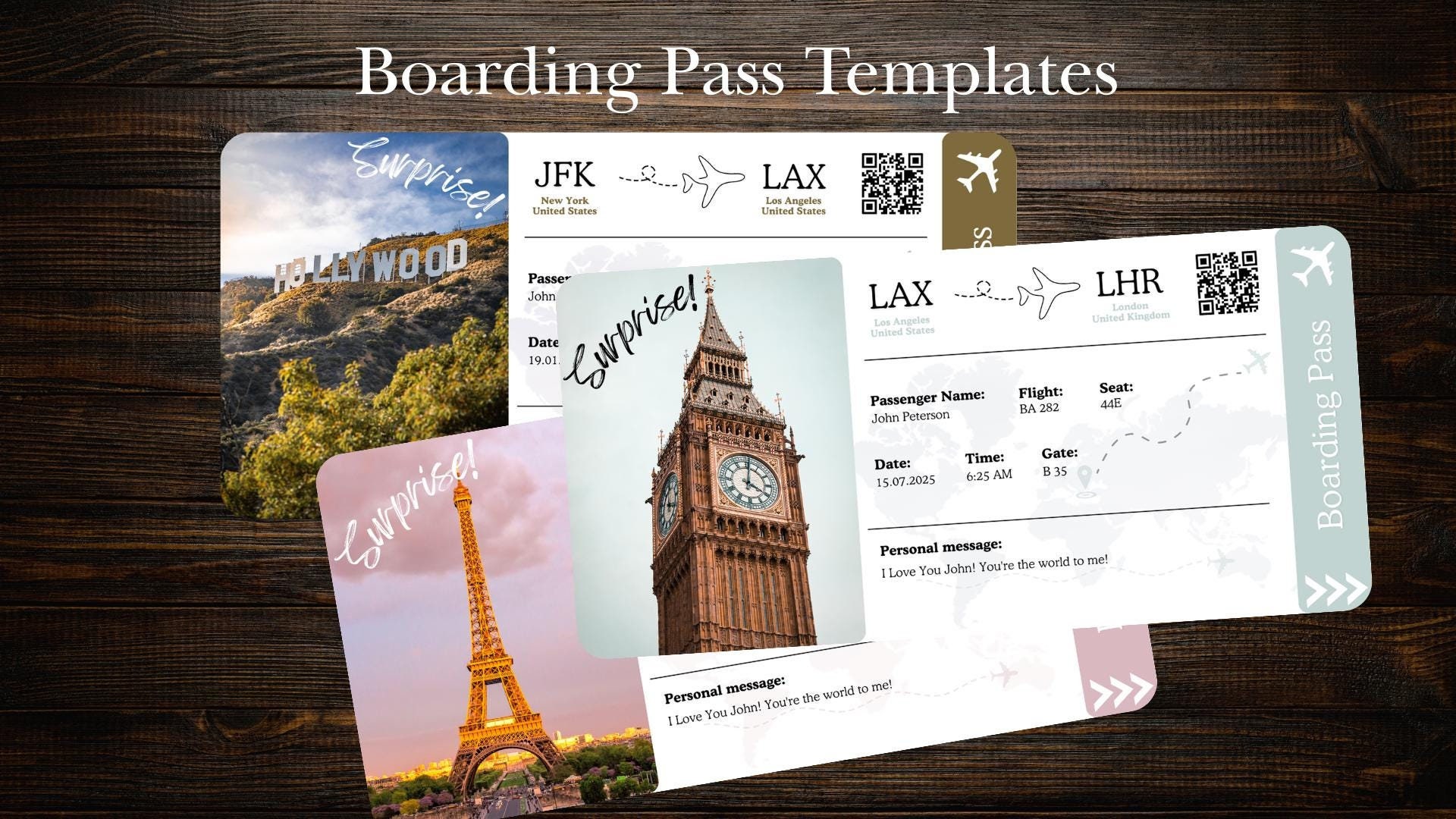 Editable Boarding Pass Canva Templates - 5 Fully Customizable Canva ...