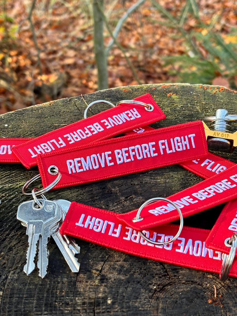 Remove Before Flight Keychain Fully Embroidered Aviation Themed ...