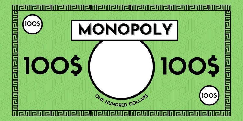 Editable Monopoly Template With Board+box+ Property Cards + Money ...