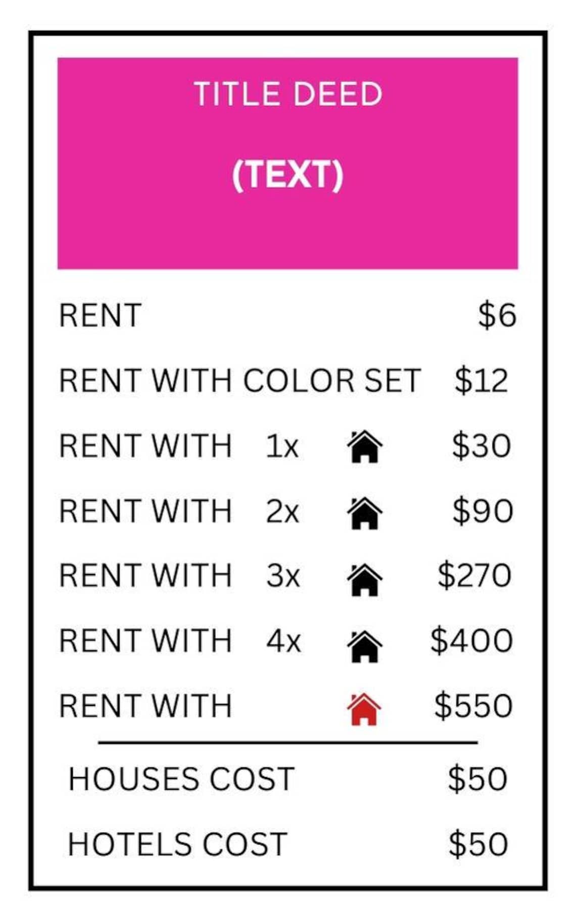 Editable Monopoly Template With Board+box+ Property Cards + Money ...