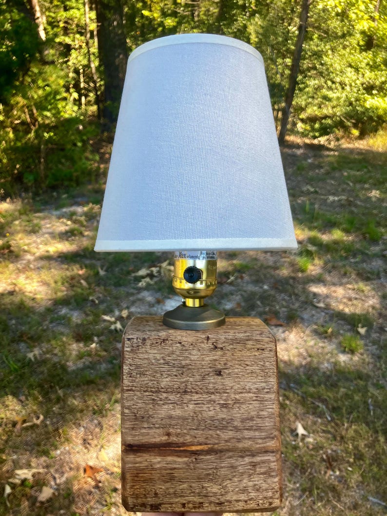 Rustic Wooden Modern Farmhouse Table Lamp - Etsy