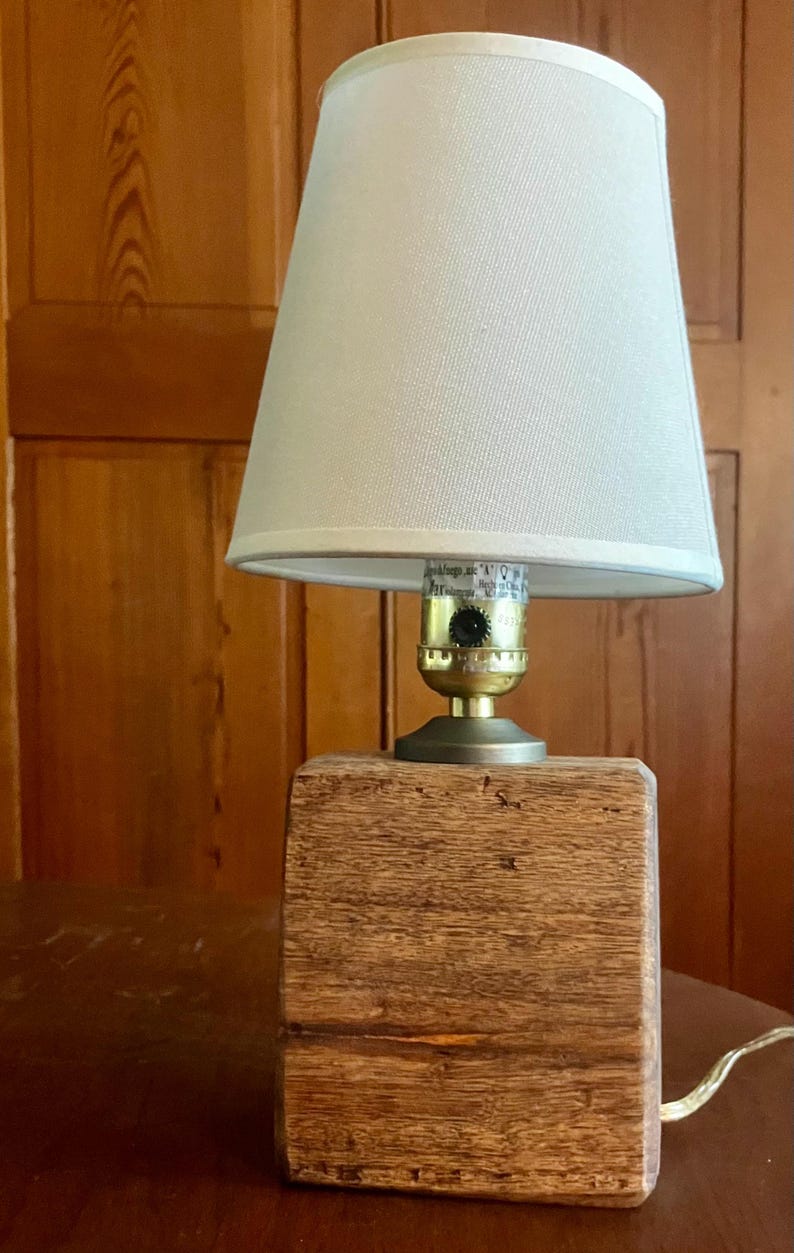 Rustic Wooden Modern Farmhouse Table Lamp - Etsy
