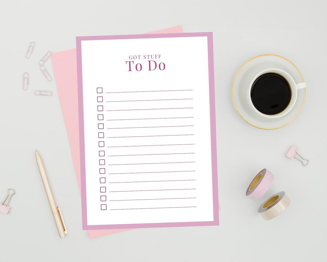 Pink Border Blank to Do List, Planner, Productivity, Tasks, List ...
