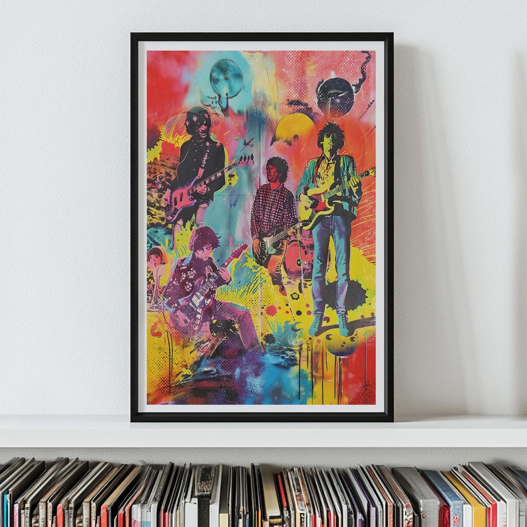 Grunge Poster, 90s Vintage Wall Art, Shoegaze Rock Print, Eclectic ...
