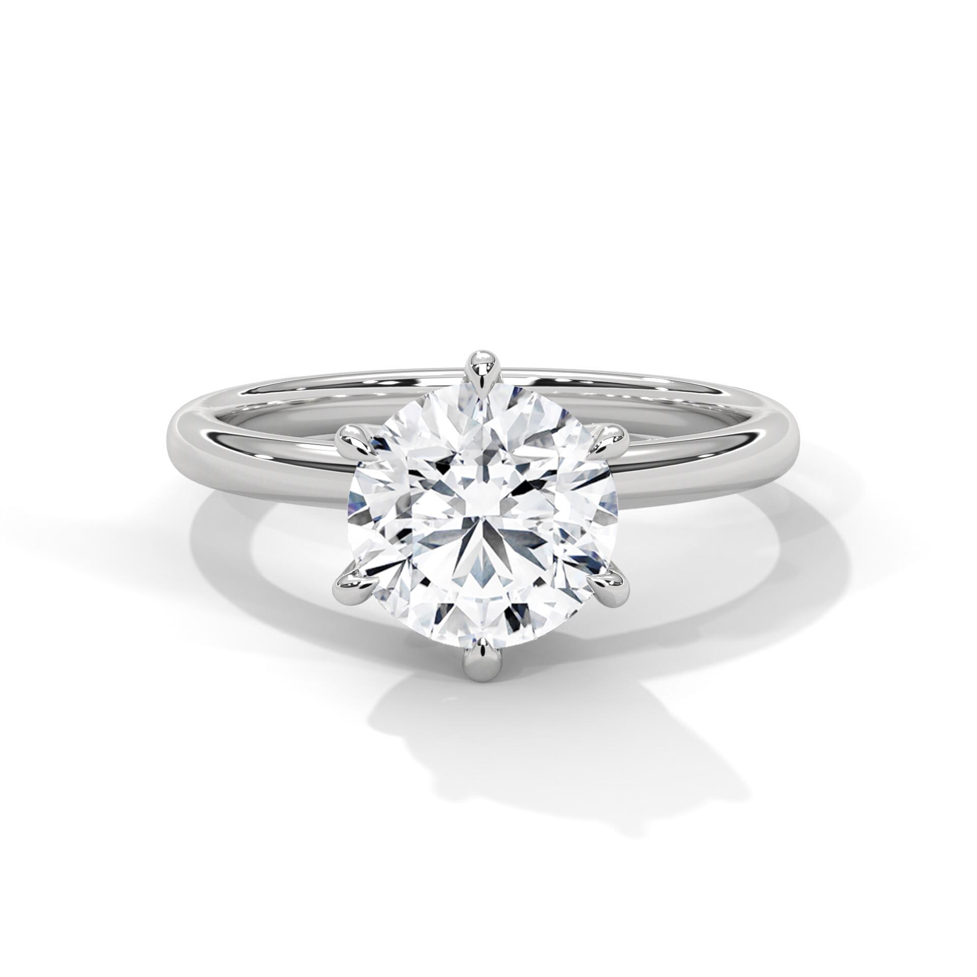 Diamond Engagement Ring / Promise Ring / Propose Ring - Round Solitaire ...