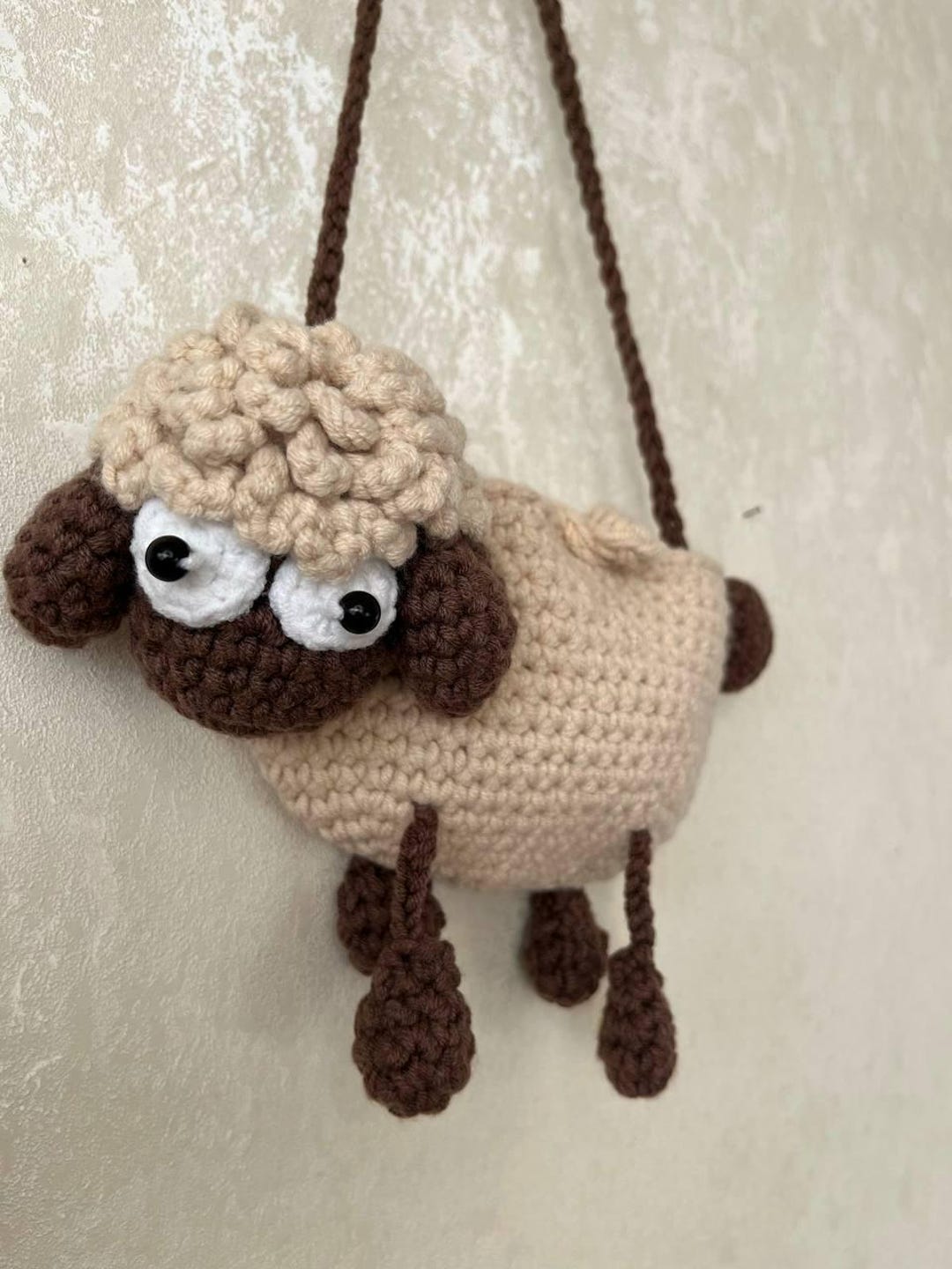 Crochet Sheep Bag, Amigurumi Sheep Purse, Handmade Animal Cross-body ...