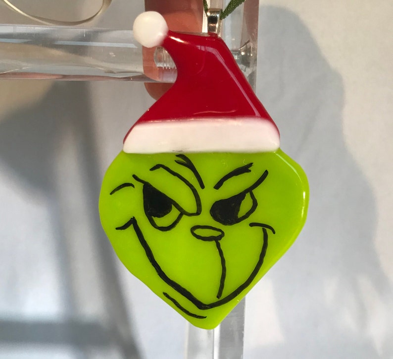 Grinch Fused Glass Ornaments, Christmas Tree, Gift, - Etsy