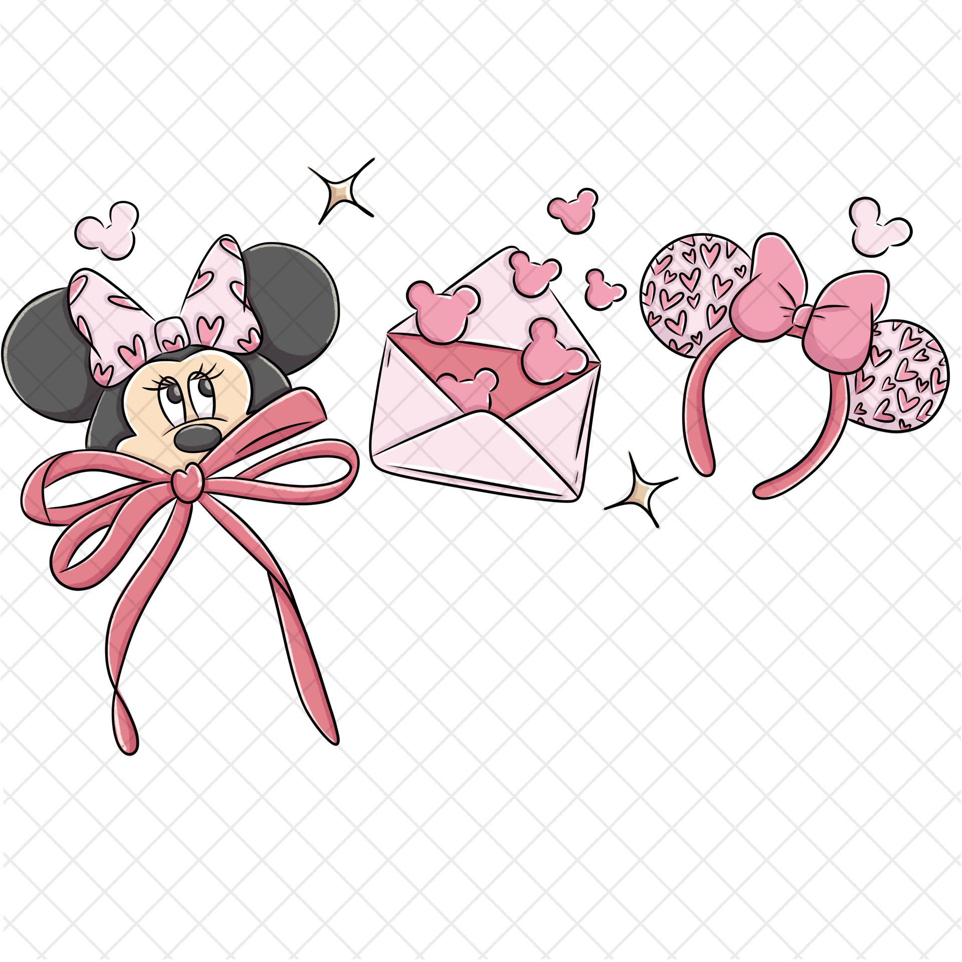 Magical Minnie Mouse Valentinespng Doodle: Sublimation Design (digital ...