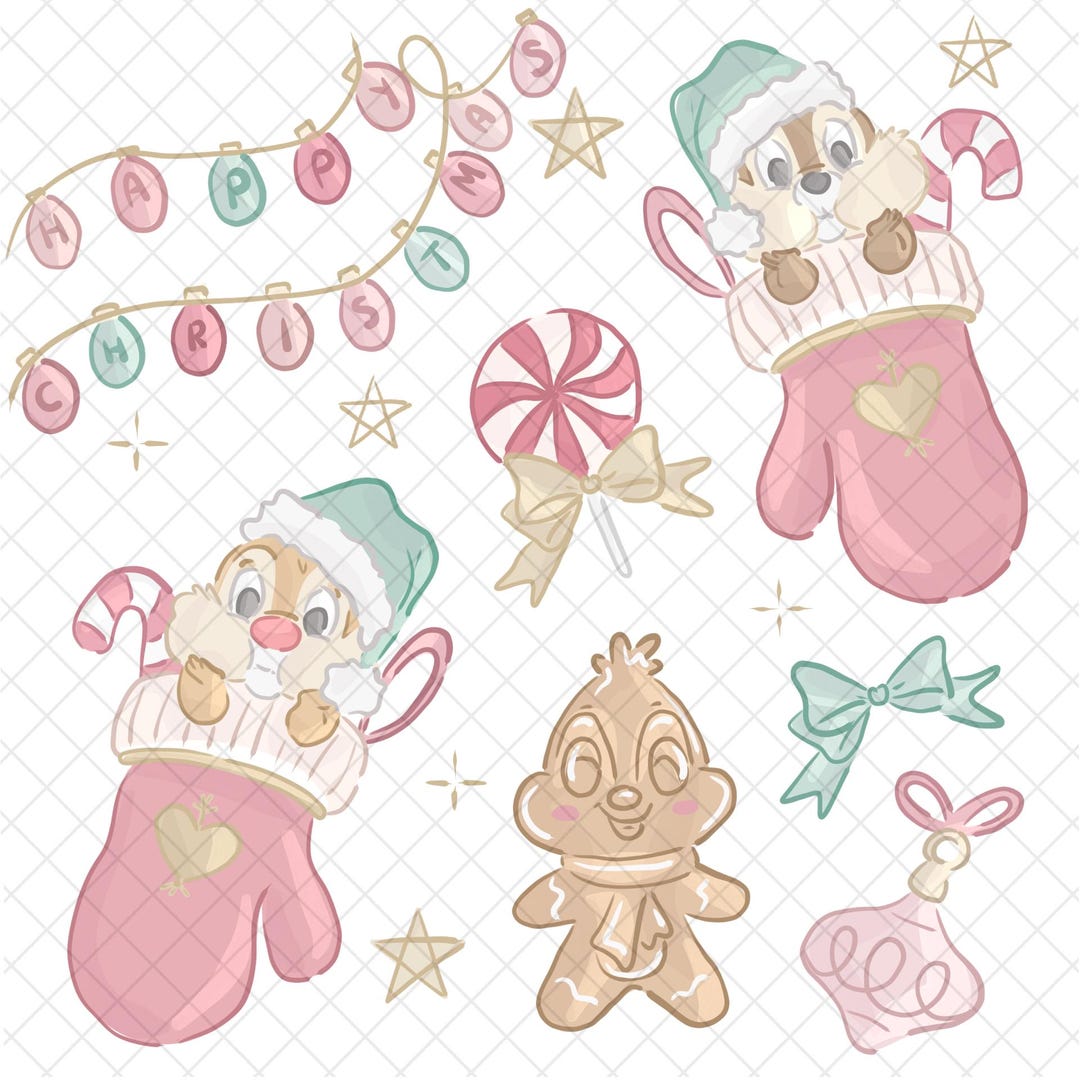 Chipmunk Christmas PNG Doodle, Digital Paper, Magical Kingdom, Magical ...