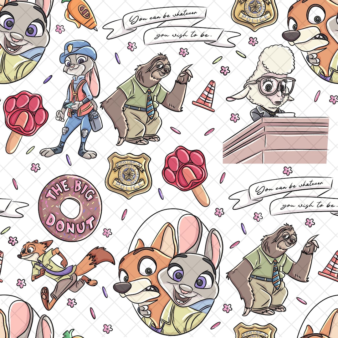 Zootopia Zootropolis Transparent Sorcerer Seamless Pattern: Magical ...
