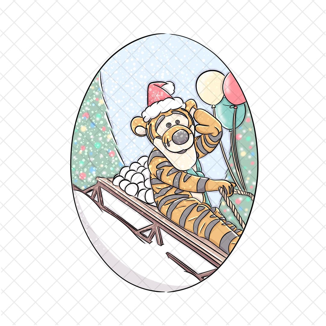 Pooh Bear Christmas Doodle PNG Tigger Digital Paper (12x12 Inches) - Etsy