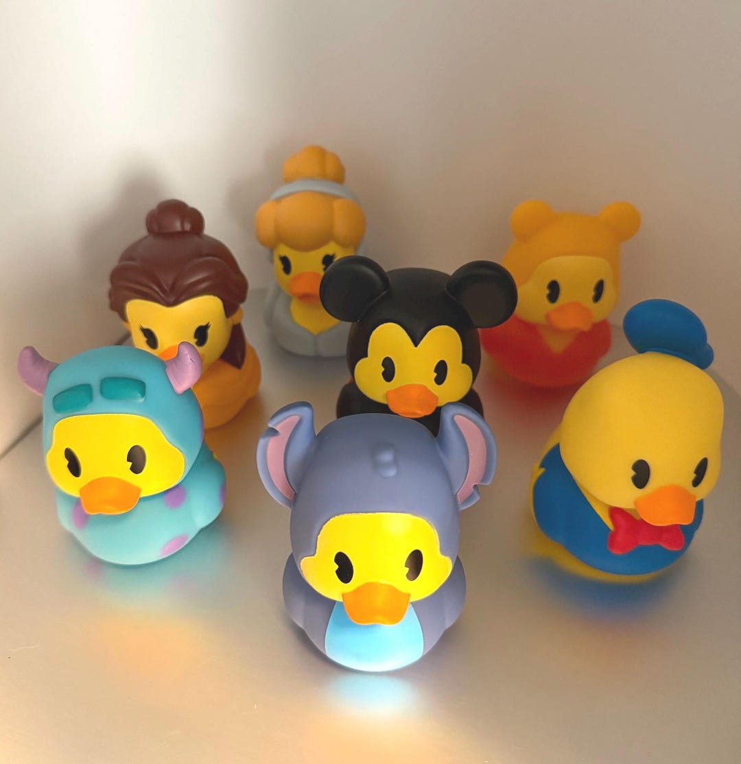 Disney Rubber Ducks. Cinderella, Belle, Mickey Mouse, Donald Duck ...