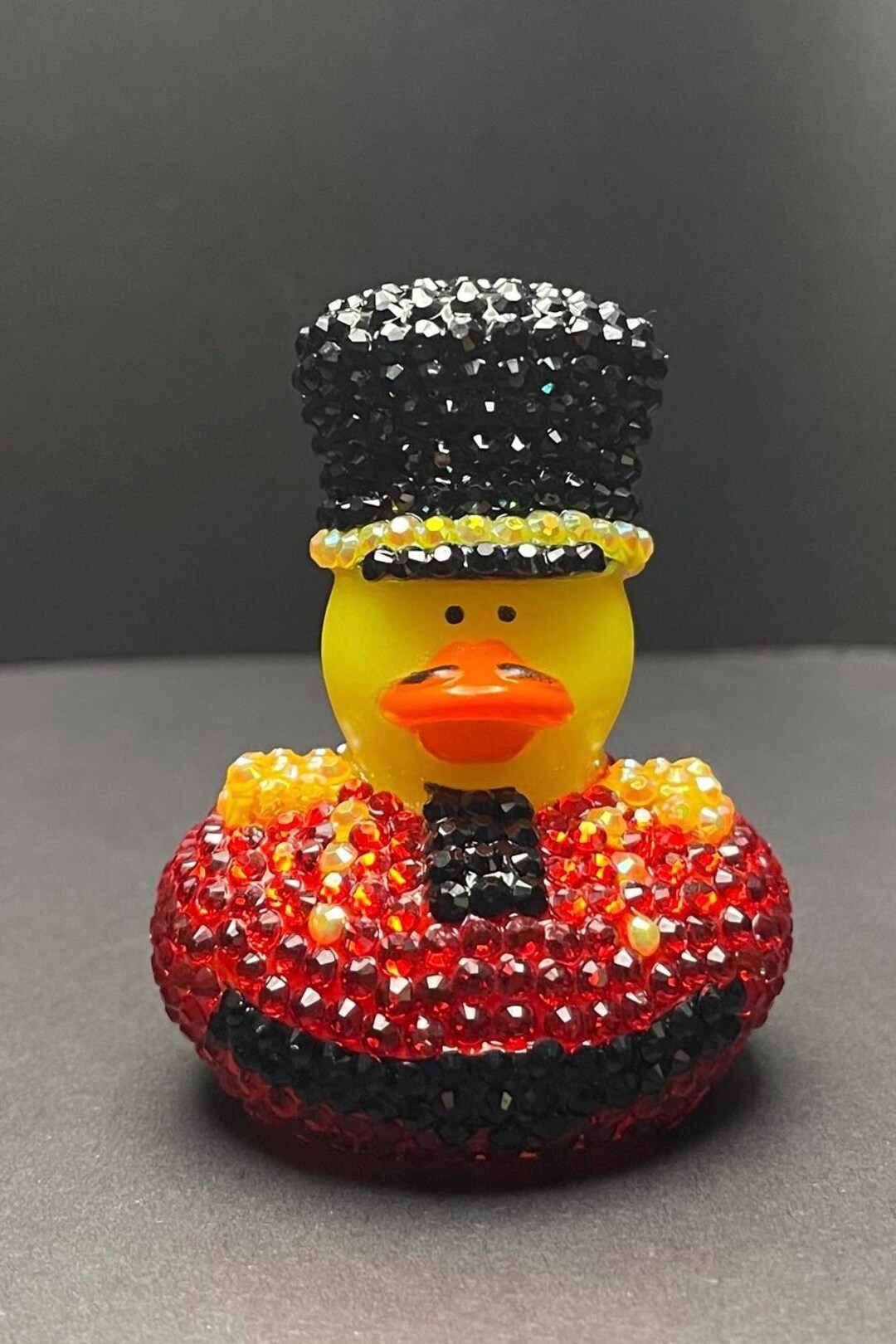 Blinged Christmas Nutcracker Rubber Duck. Rhinestone Duck. Bling Duck ...