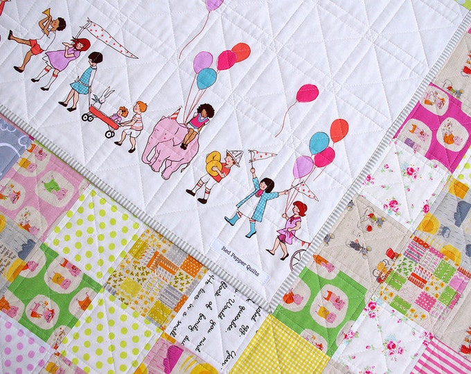 Modern and Colorful Patchwork Quilt A Girly Girl Quilt - Etsy
